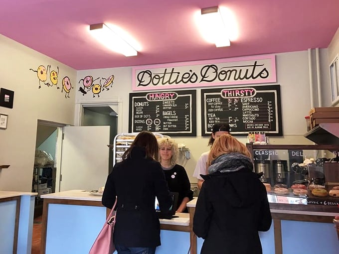 The universal language of donut appreciation needs no translation &ndash; just watch these happy customers in action.