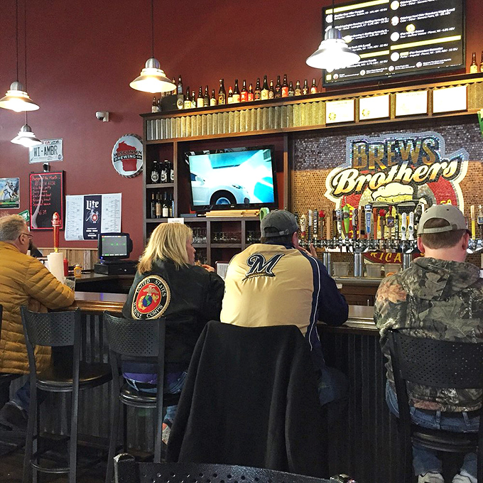 The bar area&mdash;where strangers become friends and Brewers fans become temporary family. Wisconsin sports and good beer: a perfect marriage.
