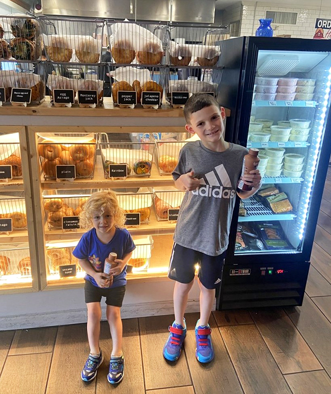 Young customers know quality when they taste it, chocolate milk in hand.