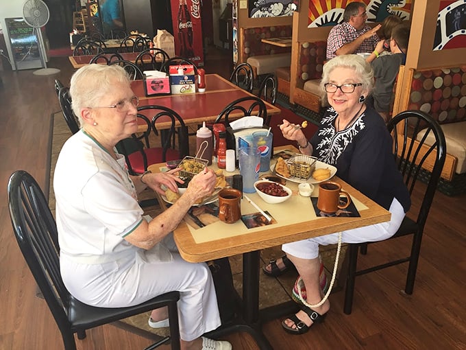 The true measure of a great restaurant: happy diners of all ages. These ladies know they've found Wisconsin's southern comfort headquarters.