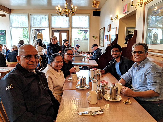 The dining room at Katy's &ndash; where strangers become friends united by the universal language of "you've got to try this!"
