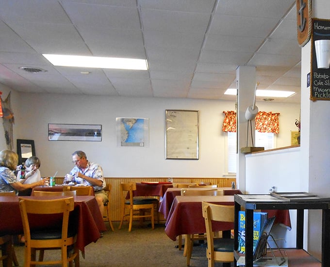 The dining room where calories don't count and seafood stories get better with each telling. Notice the lack of cell phones&mdash;food this good demands attention.