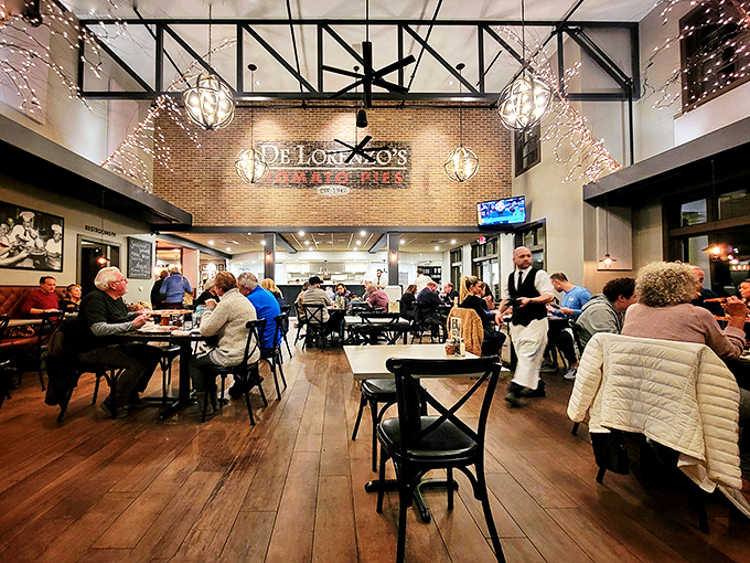 The dining room hums with the universal language of good eating. Notice how nobody's looking at their phones? That's the power of great food.