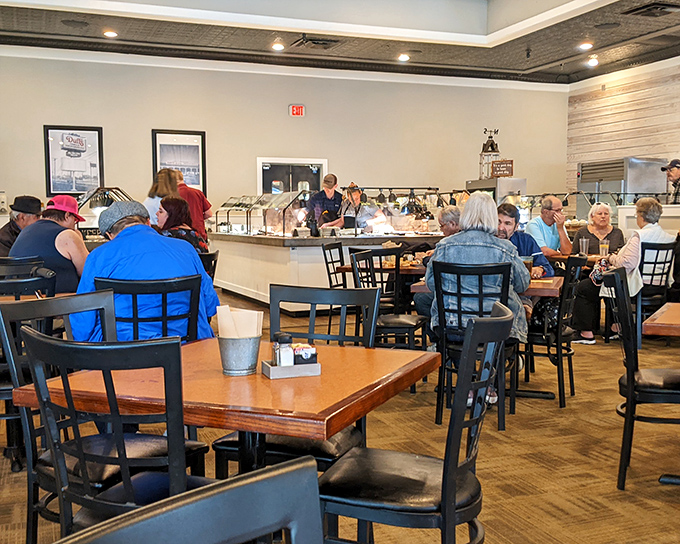 The dining room hums with the satisfied murmurs of patrons engaged in the serious business of deciding between seconds or saving room for dessert.