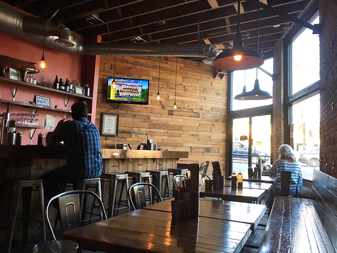 The interior strikes that perfect balance between "we're serious about our BBQ" and "but we're not going to be weird about it."