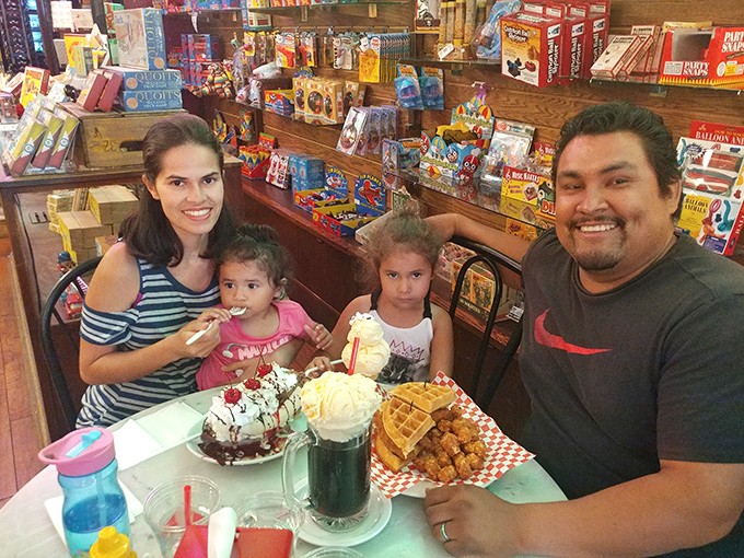 Three generations sharing one booth and discovering that good ice cream is the universal language of joy.