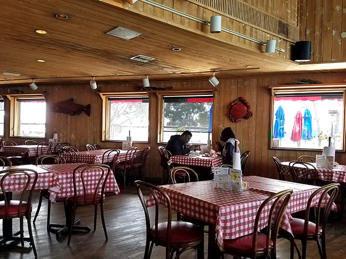 The dining room where countless seafood dreams have come true. Those wooden chairs have supported generations of happy, full bellies.