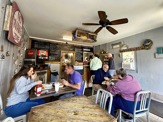 Watch the regulars settle in like they own the place - that's always the best sign.