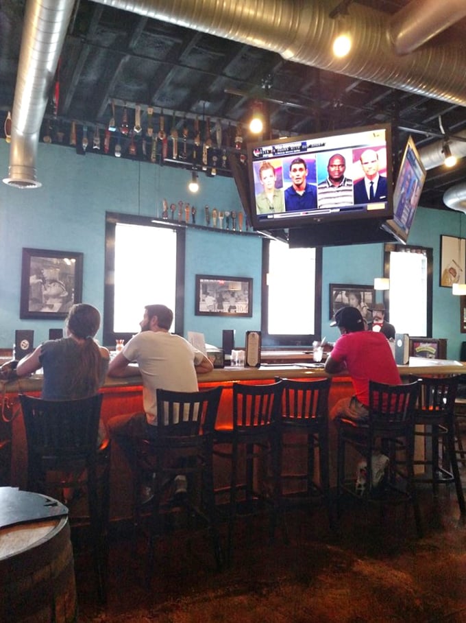 The bar area offers front-row seats to both the game and the impressive collection of spirits&mdash;multitasking at its most delicious.