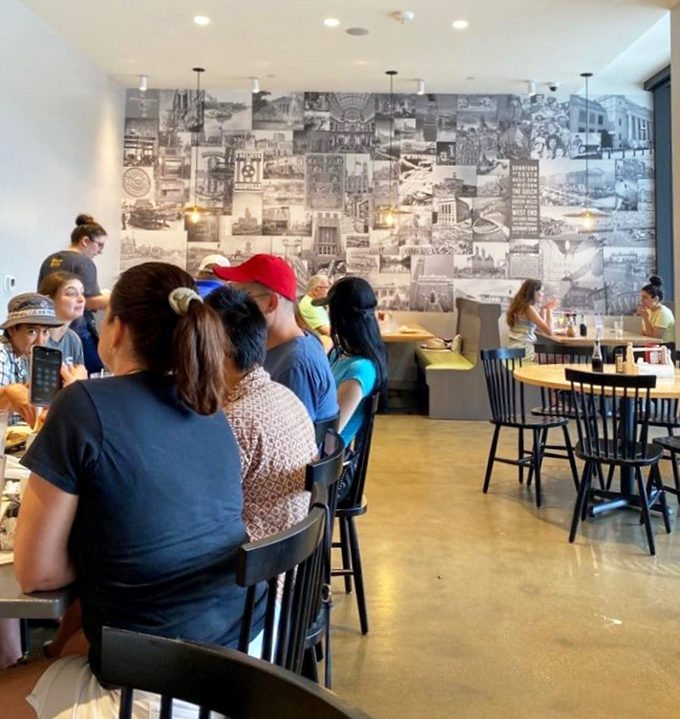 The wall of Nashville history watches over diners like a scrapbook come to life, silently witnessing countless first dates and family reunions.