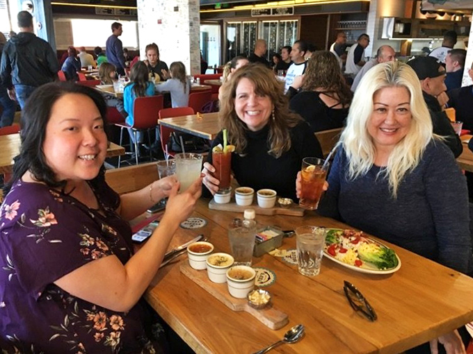 The chowder sampler brings friends together for the great debate: New England, Manhattan, or Rhode Island style? Spoiler alert: everyone wins.