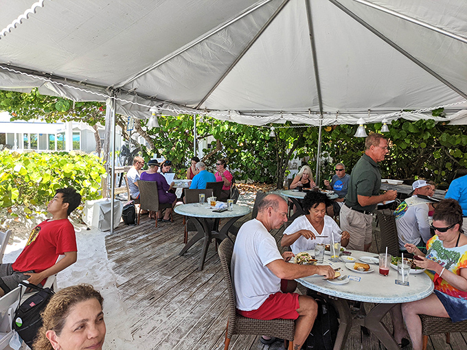 Dining under a tent with your toes in the sand isn't just eating&mdash;it's therapy that happens to come with excellent seafood.