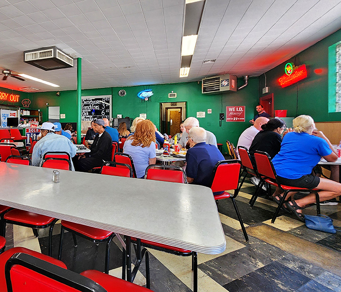 Lunchtime at The Workingman's Friend brings together all walks of Indianapolis life. Construction workers, office folks, and retirees united in pursuit of burger perfection.