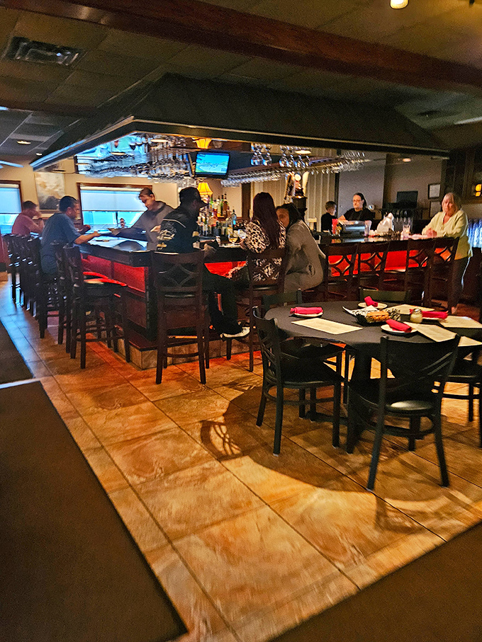 The bar area hums with that perfect blend of energy and comfort&mdash;where strangers become friends and friends become regulars.