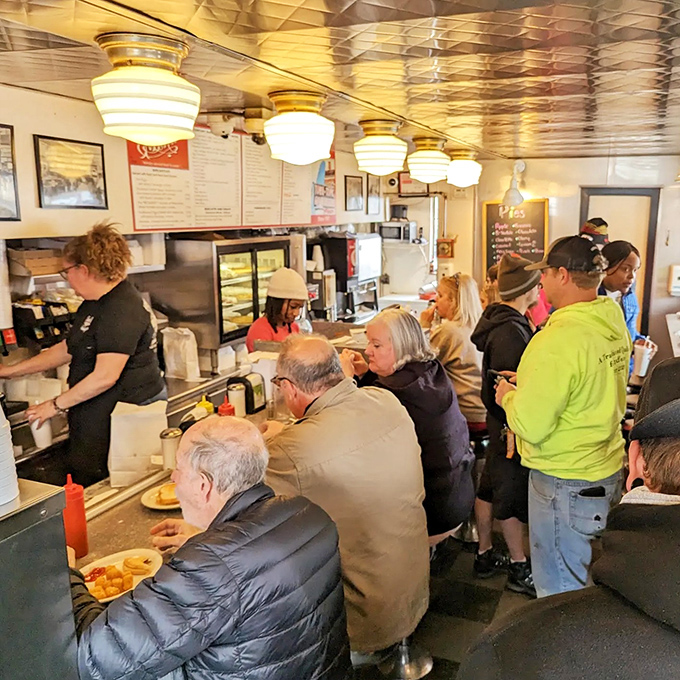 The counter fills with regulars and first-timers alike, all equal in the democracy of good food and better conversation.