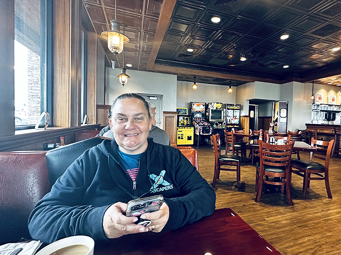 The dining room welcomes everyone from solo diners to families. Where strangers become neighbors over coffee and comfort food.