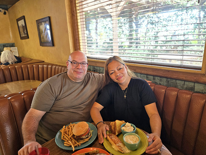 Happy diners with that unmistakable look of food satisfaction. Their expressions say what words can't&mdash;they've found their new favorite spot.