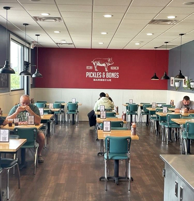 The dining room during a quiet moment. Soon these tables will be filled with the happy sounds of people discovering their new favorite BBQ joint.