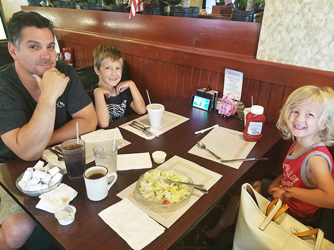Family breakfast outings at Dianna's create the memories that kids will someday tell their therapists were actually the good old days.
