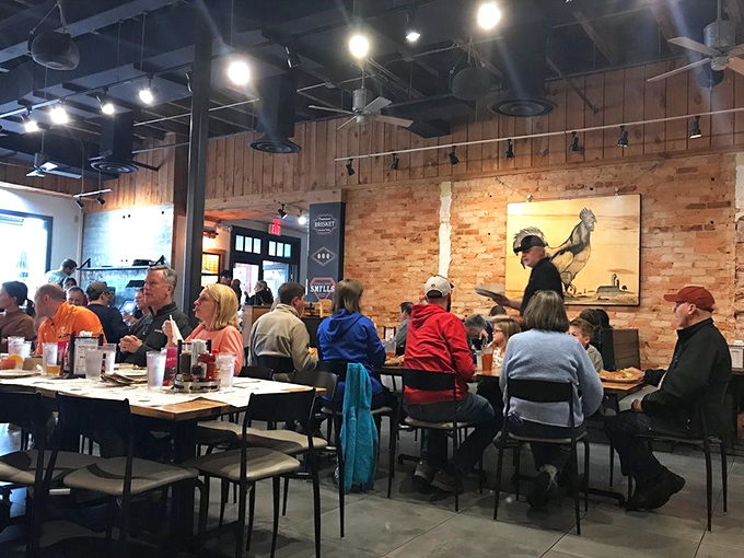 A packed house of happy diners proves the universal truth: good barbecue brings people together better than most family reunions.
