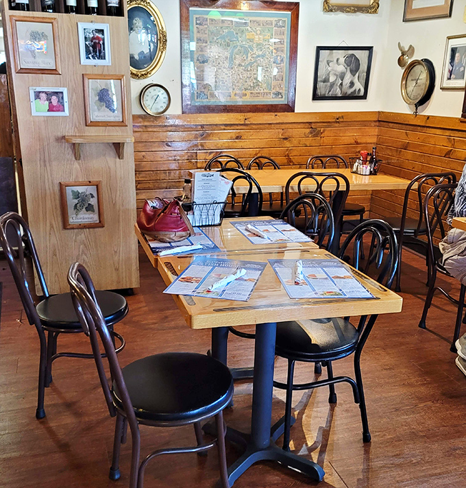Cozy dining spaces where every table feels like the best seat in this maritime house.