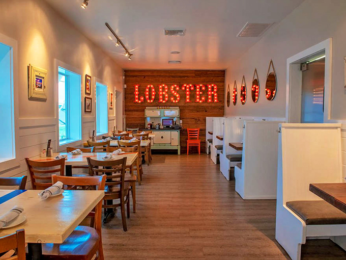 That "LOBSTER" sign isn't just decoration&mdash;it's a beacon of hope for the hungry and a promise of delicious things to come.