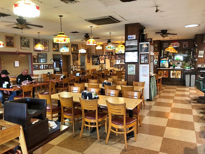 Empty tables waiting for the breakfast rush, each one a stage where countless conversations, celebrations, and everyday moments have unfolded.