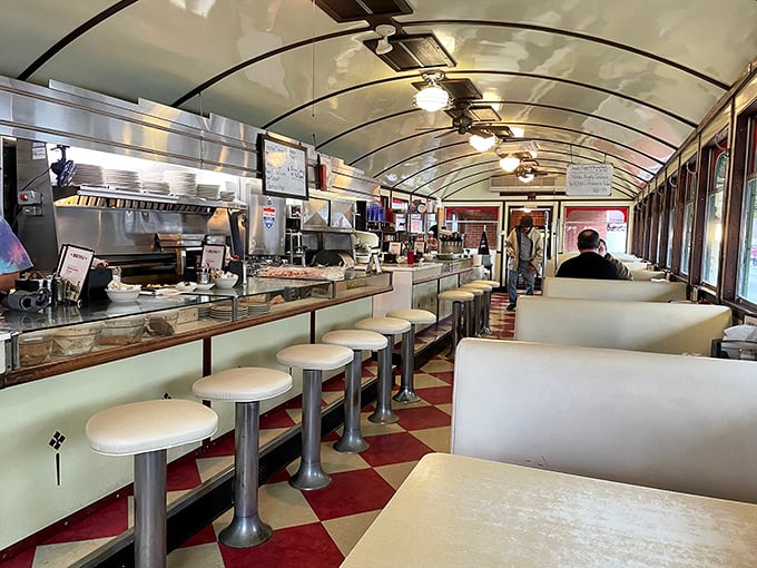 The diner's narrow railcar design isn't just authentic&mdash;it's intimate, creating a shared experience where conversations and maple syrup flow with equal ease.