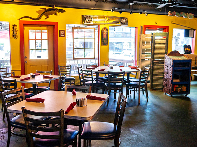 The cheerful dining room buzzes with the kind of energy that only comes from truly satisfied customers.