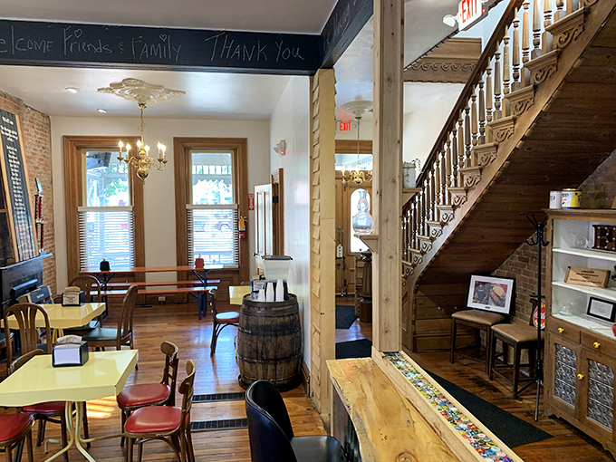Wooden beams, exposed brick, and a staircase that's seen history unfold&mdash;all while smelling perpetually of smoked meat paradise.