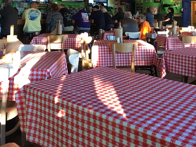 The dining room isn't trying to impress architectural digest&mdash;it's too busy creating the perfect backdrop for your seafood adventure. Comfort trumps pretense every time.