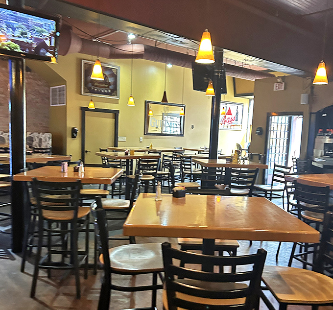 Clean lines and comfortable seating where wing devotees gather to share their crispy, saucy religion.