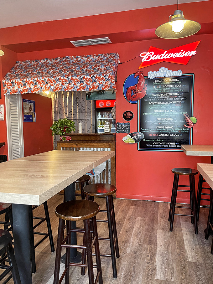 Simple wooden tables, vibrant walls, and that menu board promising seafood nirvana. Sometimes paradise looks exactly like you'd expect.