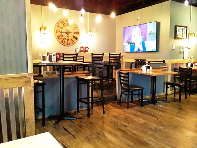 The dining area strikes that perfect balance between "nice enough for date night" and "comfortable enough to linger over that last bite of dessert."