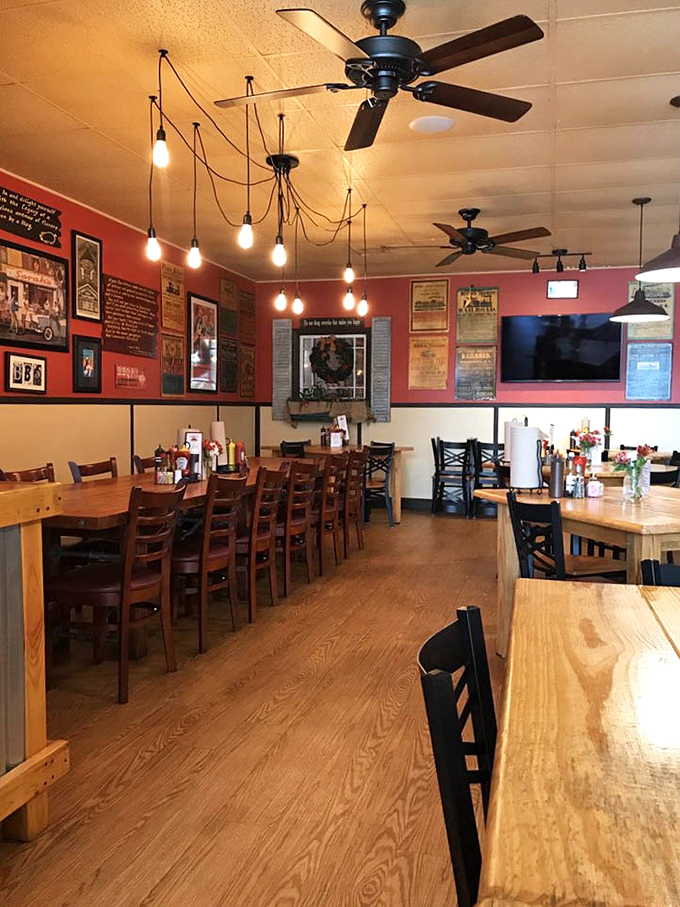 String lights and wooden tables create the kind of atmosphere where strangers become friends.