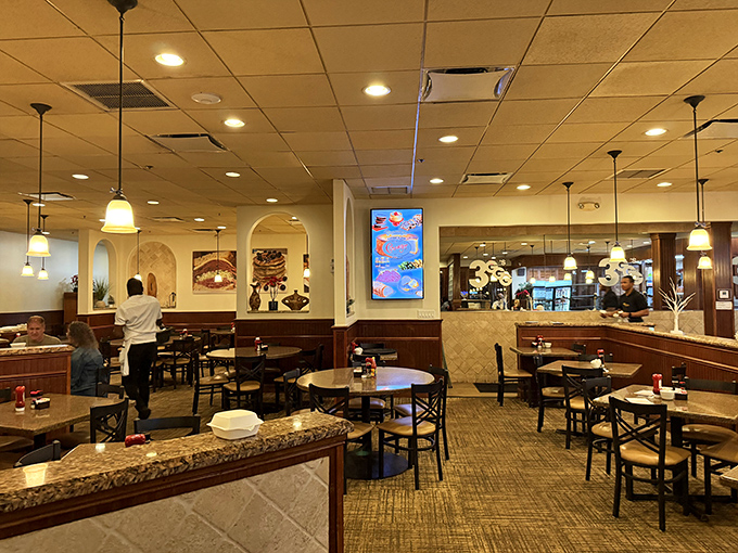 The dining area balances comfort with efficiency. No pretension here&mdash;just the serious business of enjoying exceptional food.