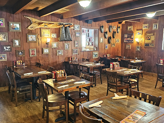 The dining room feels like your favorite uncle's cabin &ndash; if your uncle happened to be obsessed with perfectly smoking meat.