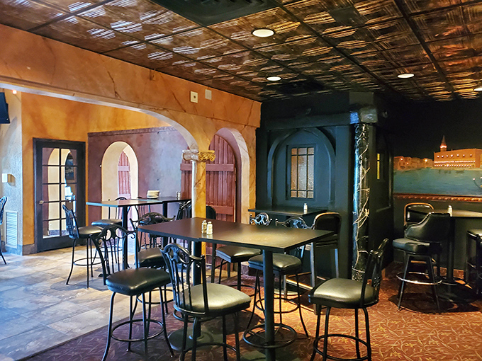 The dining area feels like you've wandered into a secret courtyard in Tuscany, where every meal is an occasion and every occasion deserves pasta.