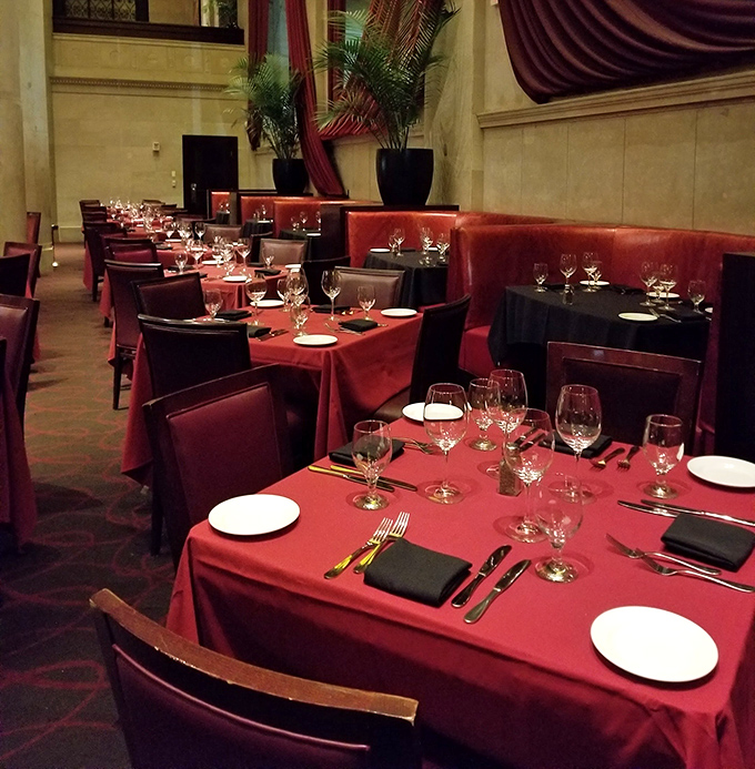 Red tablecloths and elegant place settings await your arrival. Like walking onto a movie set where you're the star and dinner is the plot.