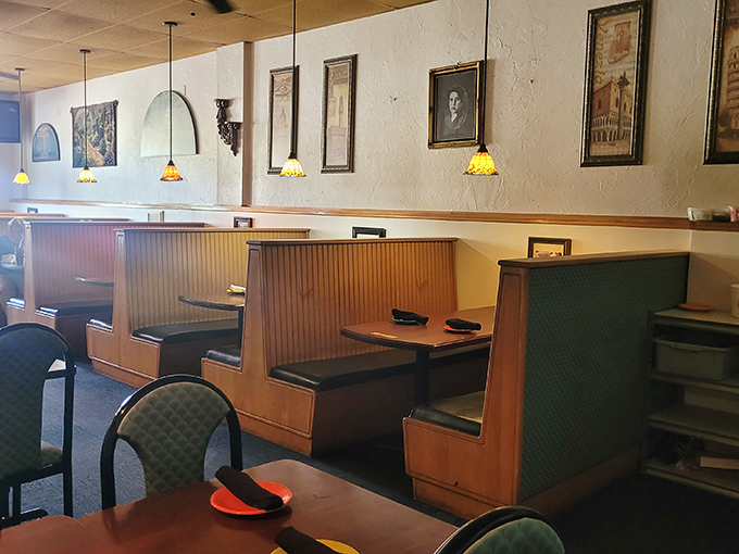 Cozy booths and warm lighting create the perfect backdrop for memorable meals and meaningful conversations.
