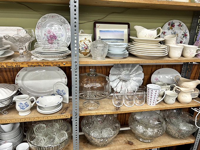 Grandma's china cabinet exploded in the best possible way. These dishes have seen more family dinners than your favorite sitcom.