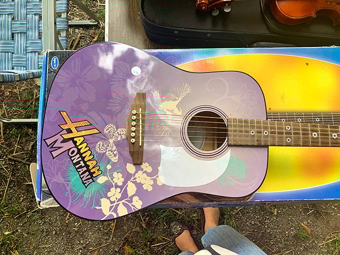 Hannah Montana guitar: where Disney memorabilia meets potential garage band stardom. Someone's musical journey is about to begin!