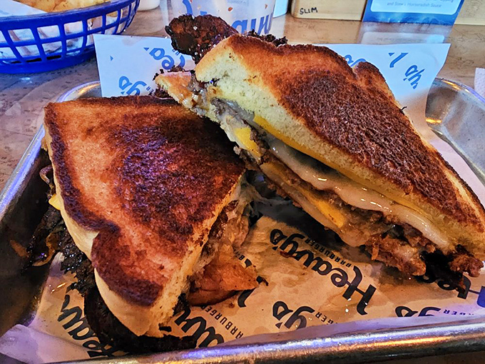 This double patty melt with bacon isn't just a sandwich&mdash;it's an architectural achievement of meat, cheese, and toasted bread.