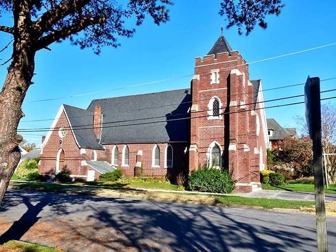 This brick church has been witnessing Sunday best outfits and whispered prayers since before your grandparents were courting.