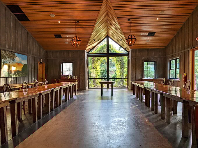 Not just a dining room&mdash;a gathering place where memories are made. Those wooden tables have heard more "oohs" and "aahs" than a fireworks display.