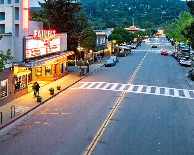 Not Bolinas, but nearby Fairfax &ndash; another Marin County town with its own brand of quirky charm and vintage movie theater magic.
