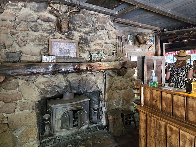 This isn't just a fireplace; it's the beating heart of Cold Spring Tavern, warming travelers' bones since before California had freeways.