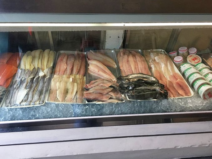 The seafood case&mdash;where decisions get harder than Sunday crosswords. Each fillet tells a story of Chesapeake Bay abundance.