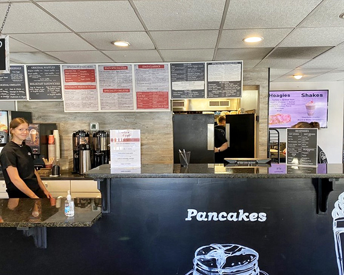 Where the pancake magic happens. That counter has witnessed more breakfast joy than most people experience in a lifetime.