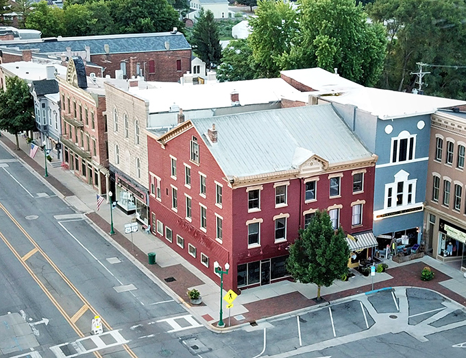 Urbana's downtown from above reveals the perfect small-town grid &ndash; where everything you need is within walking distance and parking doesn't require strategic planning or a small loan.